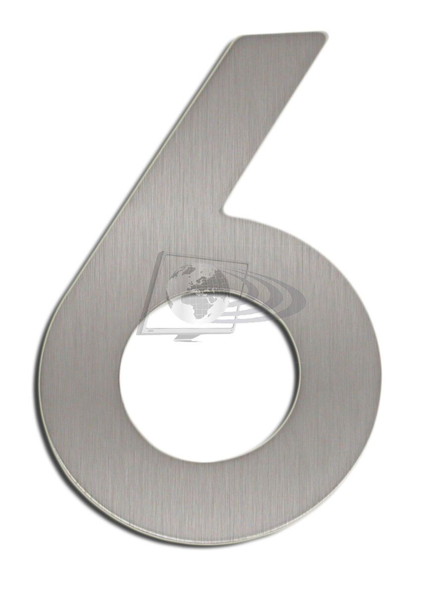 Hausnummer HN 6 Edelstahl 200 mm Ziffer Türbeschriftung Buchstaben ...